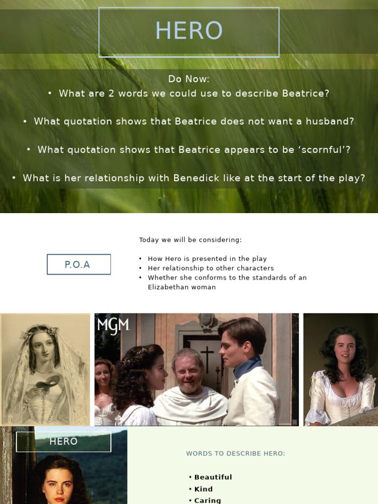Hero's Character Analysis in Shakespeare | PDF | Much Ado About Nothing