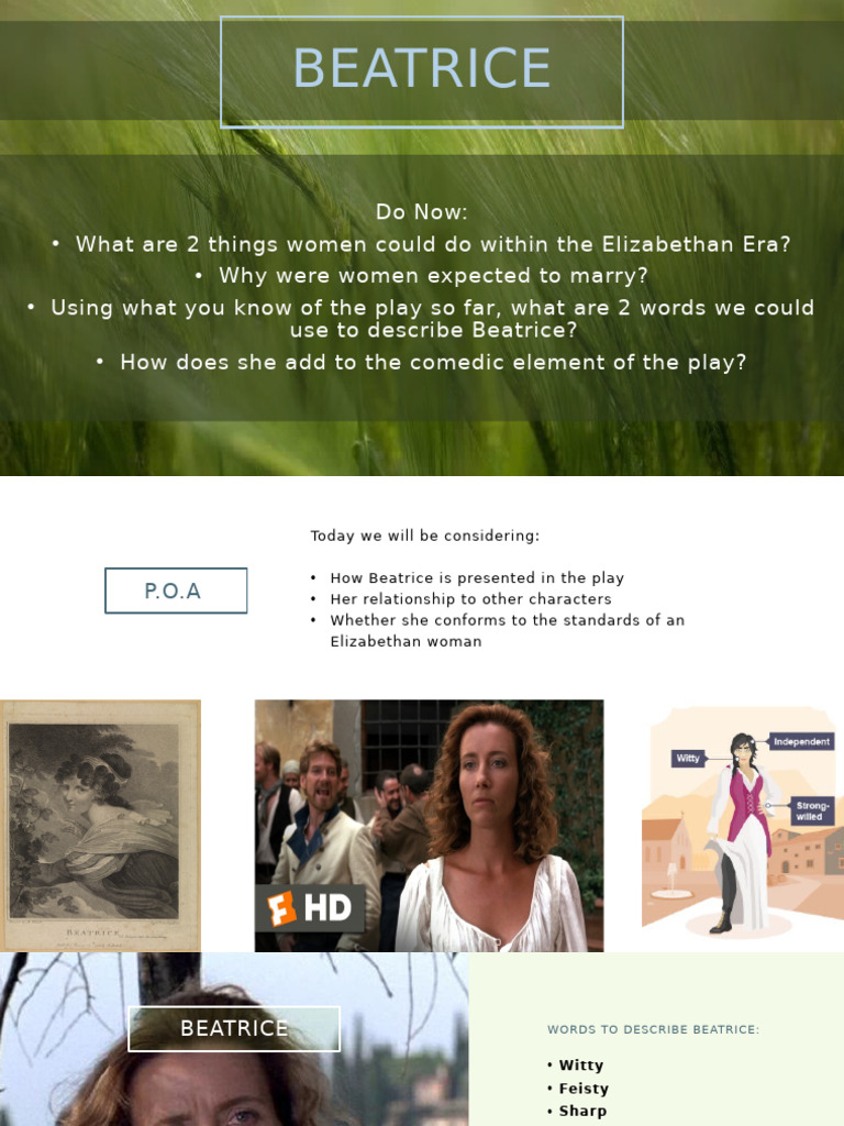 Beatrice: Witty Heroine of Much Ado | PDF | Much Ado About Nothing