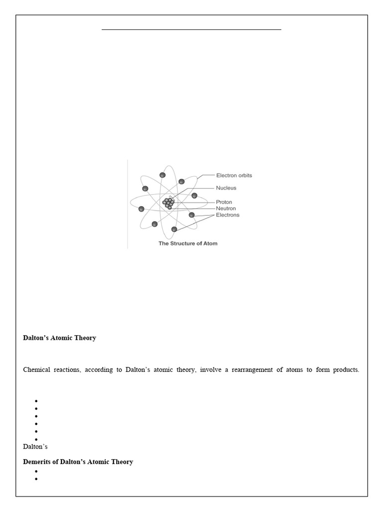 Structure of The Atom Class 9 CBSE Notes - Chapter 4 | PDF ...