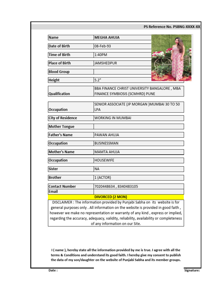 Megha Ahuja Feb93 | PDF