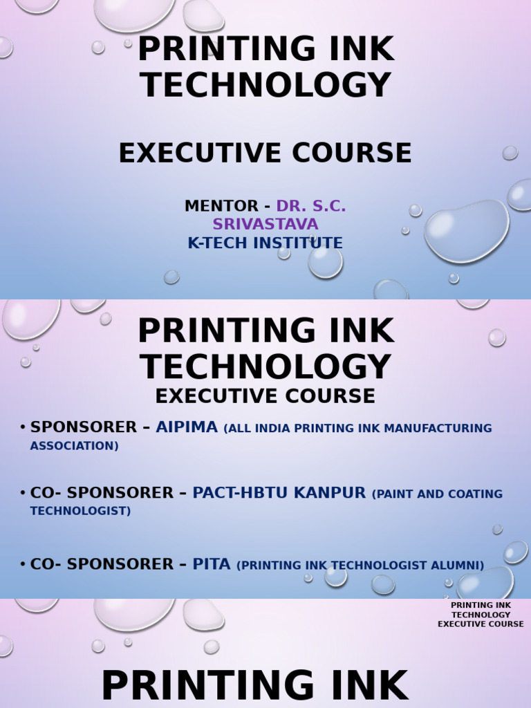 Printing Ink Technology Course Overview | PDF | Infrared | Ultraviolet