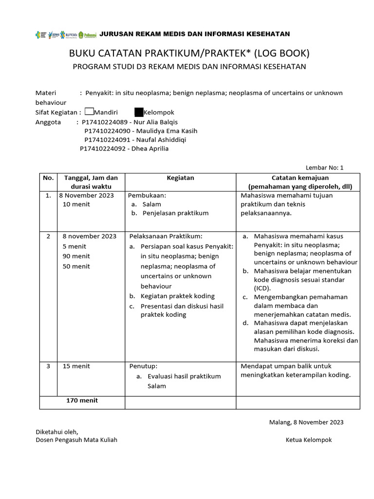 Praktikum Koding Rekam Medis D3 | PDF