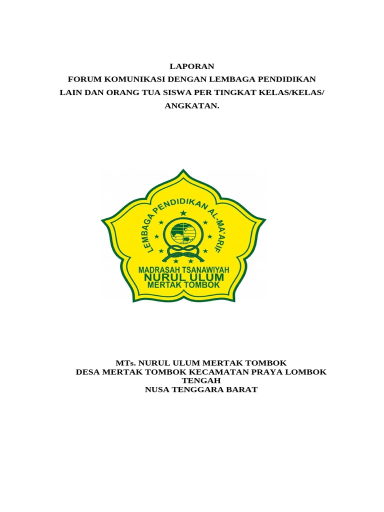 3.3.1.1 Forum Komunikasi Dengan Lembaga Pendidikan Lain Dan Orang Tua ...