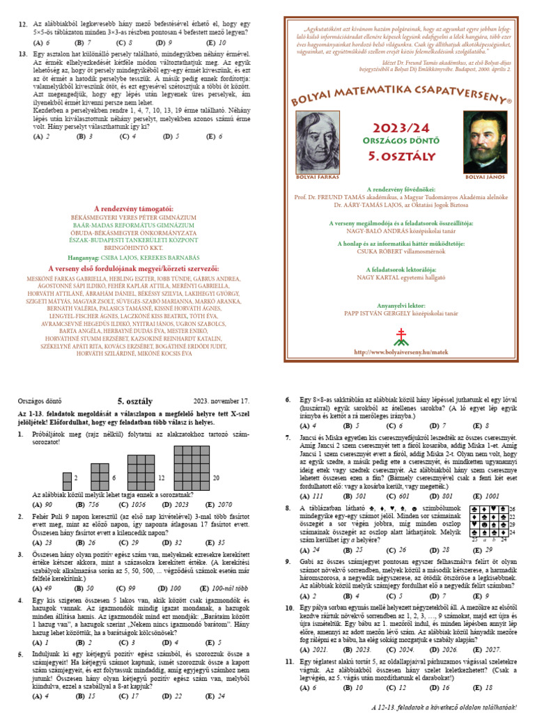 Matek 05 Donto Bolyai | PDF