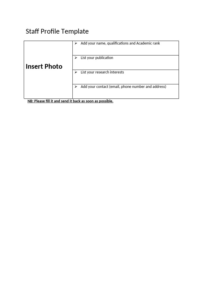 Staff Profile Template | PDF