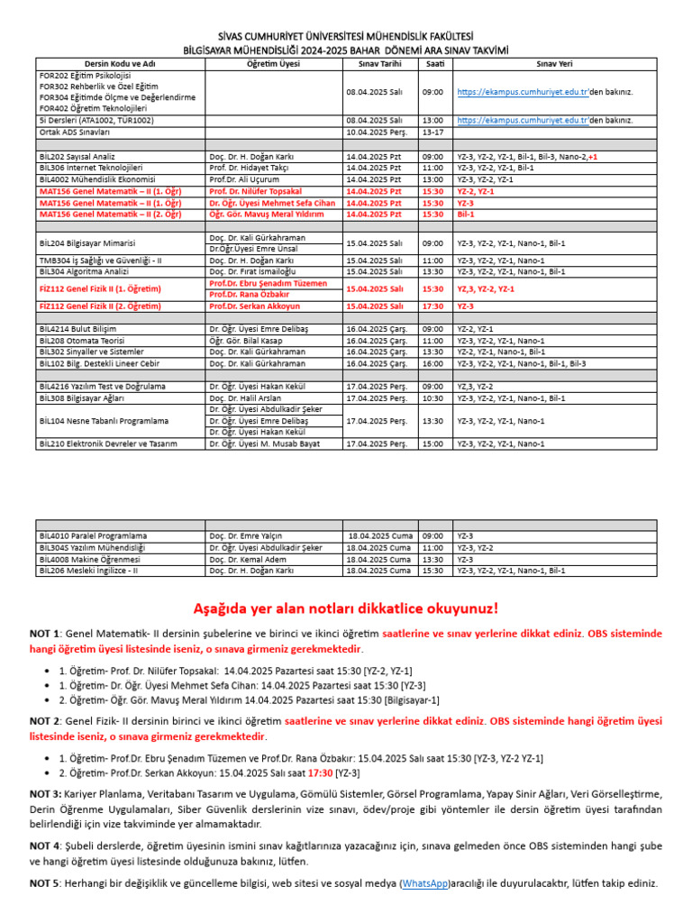 2024 2025 Bahar AraSinav | PDF