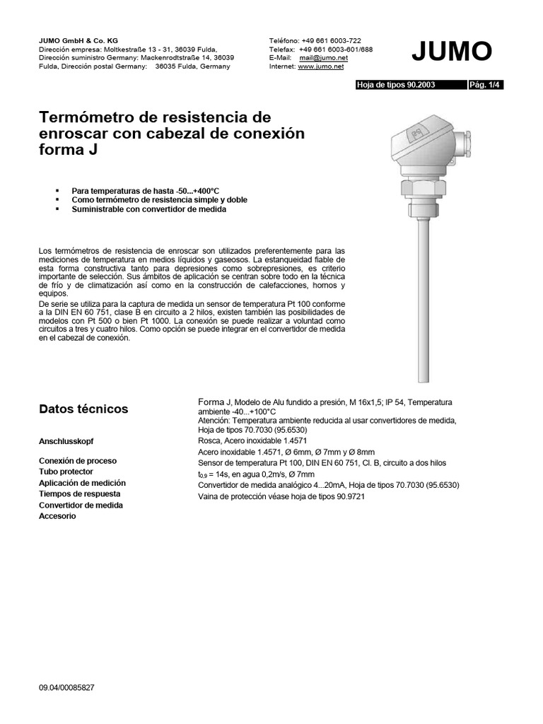 RTDs Jumo | PDF