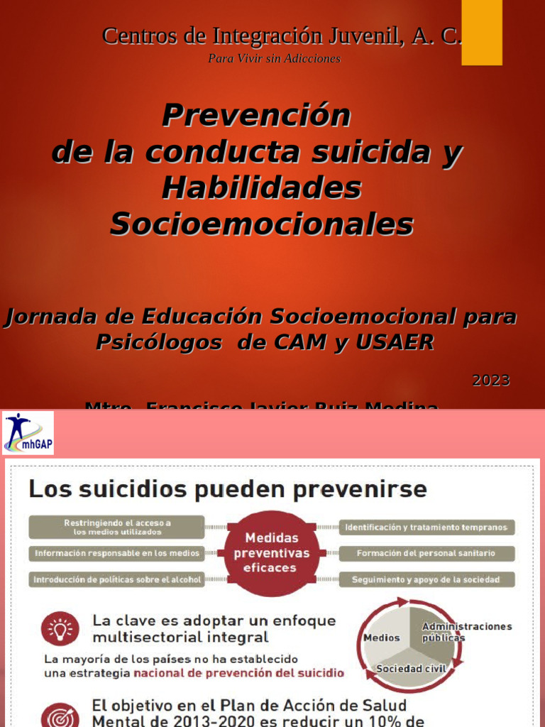 Prevencion de Conducta Suicida 2023- Psicologos USAER | PDF | Suicidio ...
