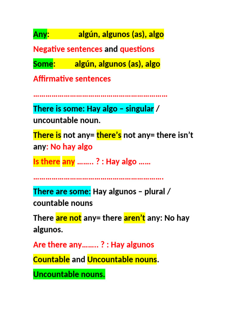 Any Some How Much and How Many | PDF