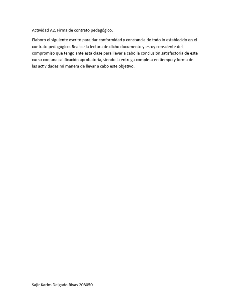 Contrato Pedagógico: Compromiso Académico | PDF