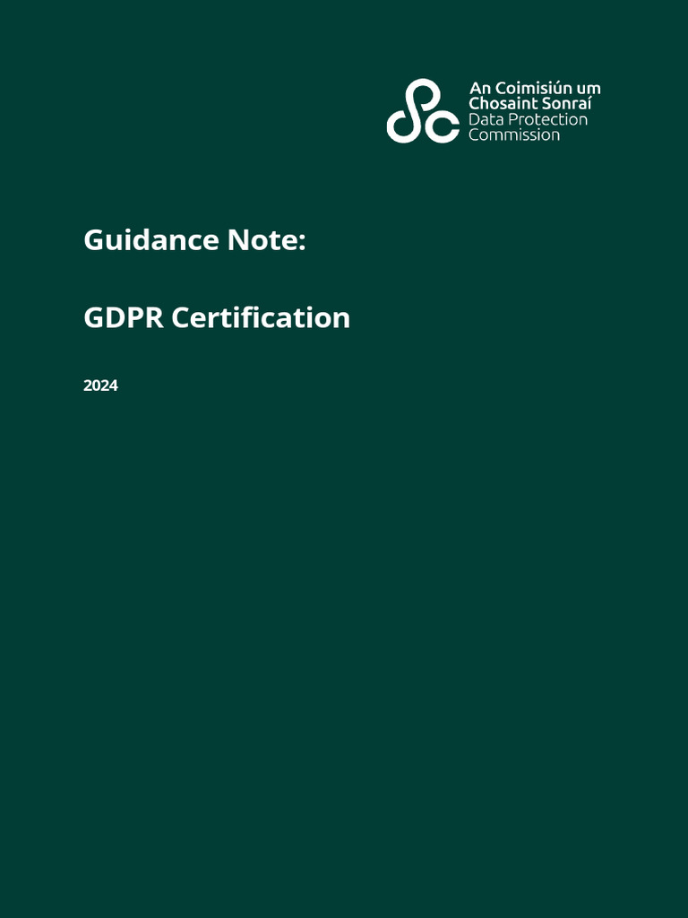 GDPR Certification Guidance | PDF | Certification | Standardization
