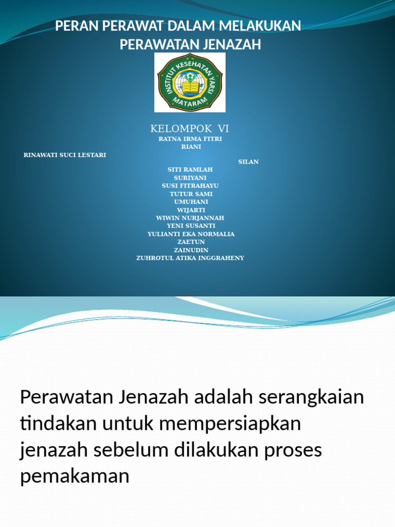 PPT PERAN PERAWAT DALAM MELAKUKAN PERAWATAN JENAZAH | PDF