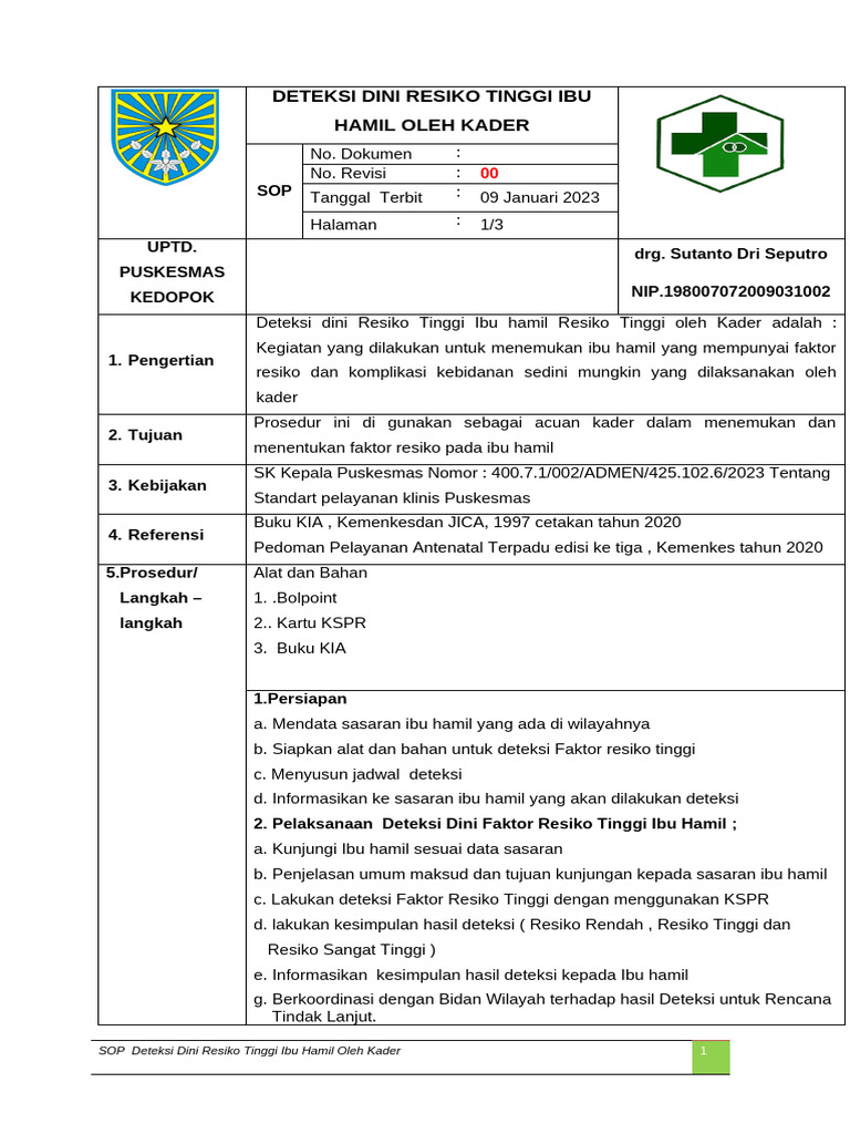 Deteksi Dini Risiko Tinggi Ibu Hamil | PDF