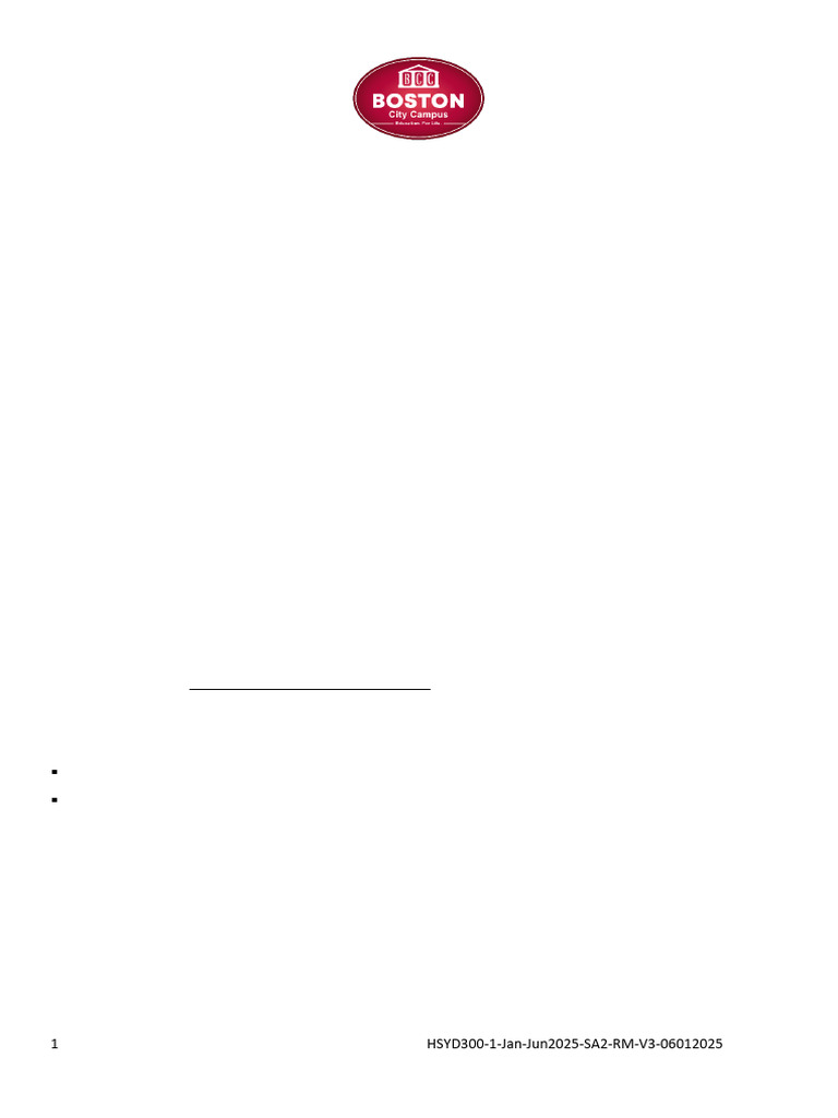 HSYD300 1 Jan Jun2025 SA2 RM V3 06012025 1 | PDF | Plagiarism