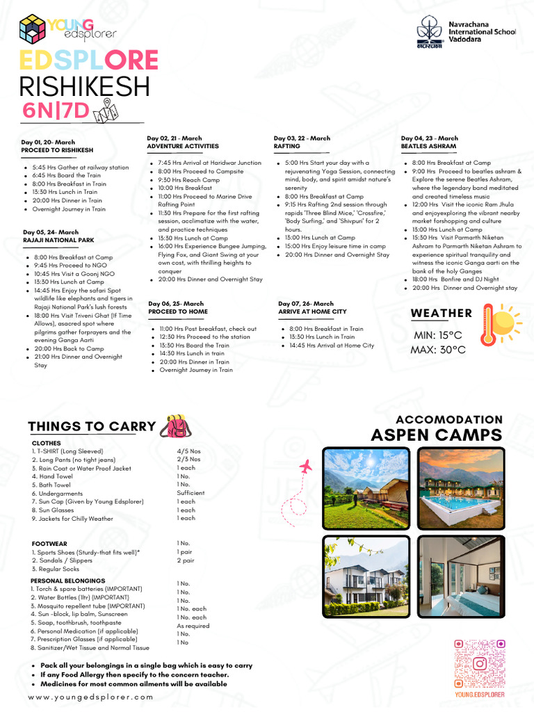 Navrachna Rishikesh Time Wise Itinerary NEW.pdf | PDF