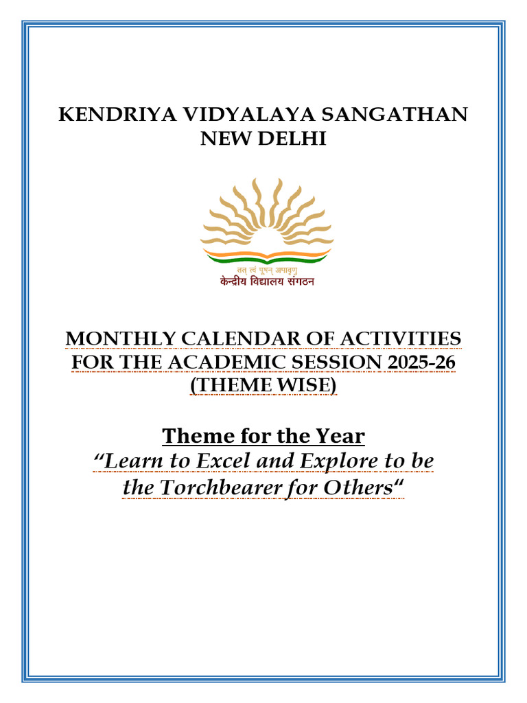 Theme Wise Academic Calendar Activities 2025-26 | PDF | Vocational ...