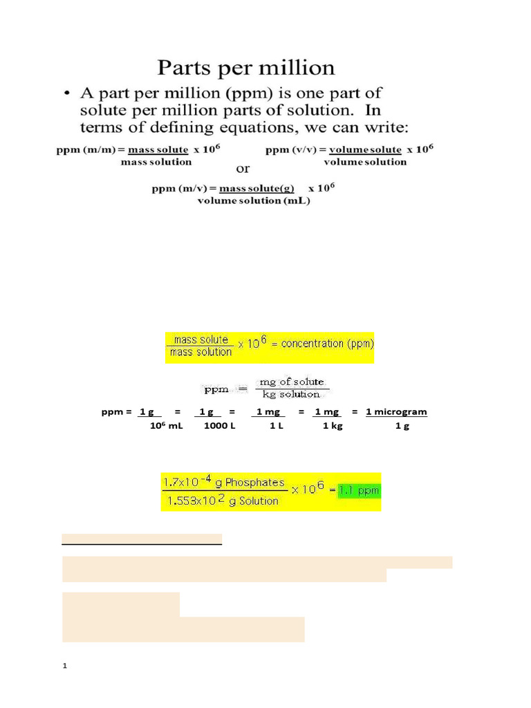Understanding Parts Per Million (ppm) | PDF