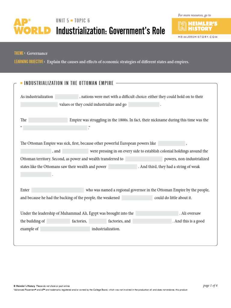 AP World Unit 5 Topic 6 Noteguides | PDF