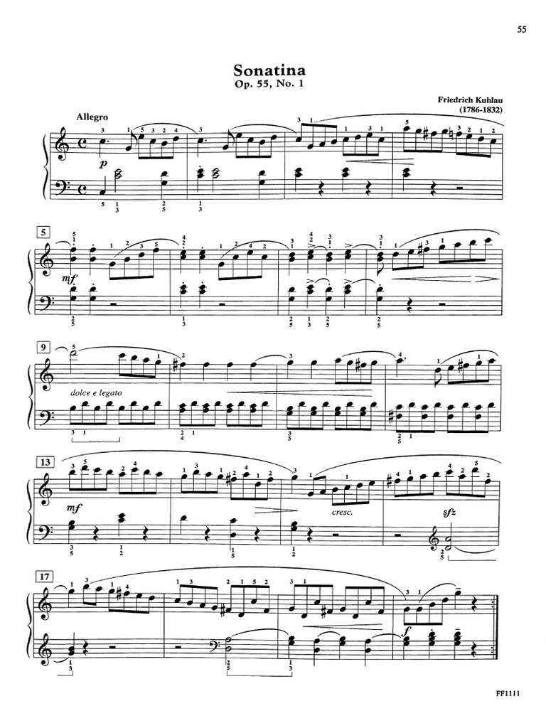 Sonatina-Op.55 No.1 | PDF