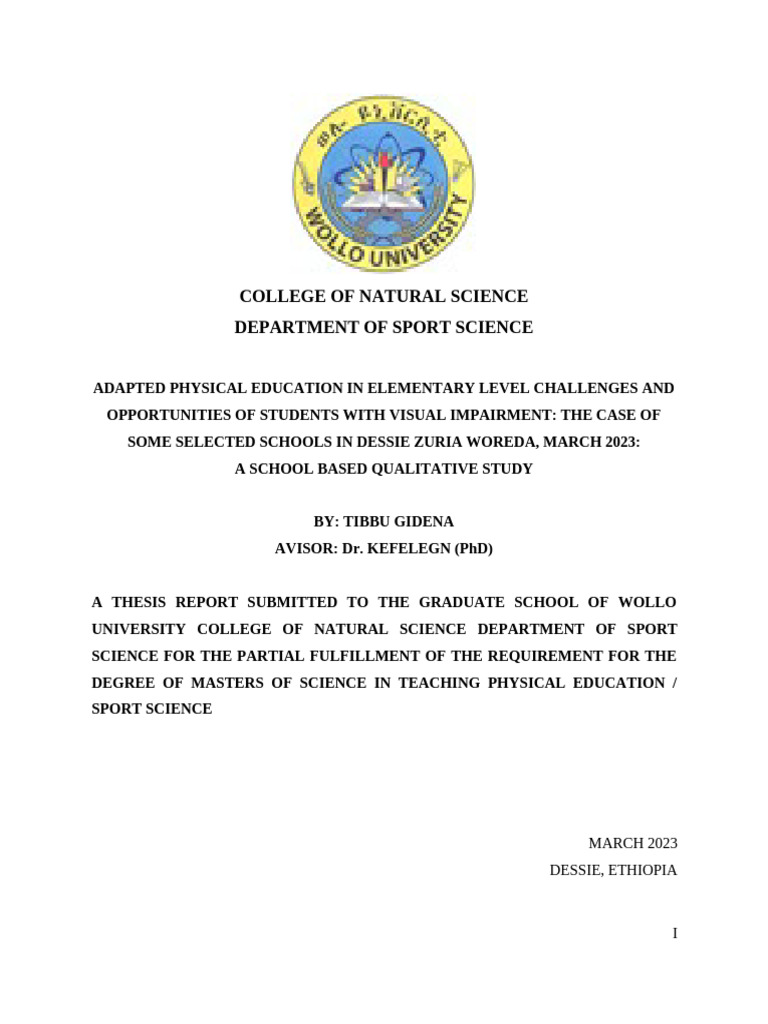 Tibebu_Research_June_2023 | PDF | Physical Fitness | Physical Education