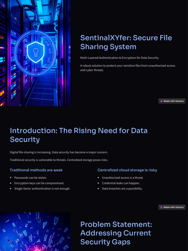 SentinalXYfer Secure File Sharing System | PDF | Security | Computer Security