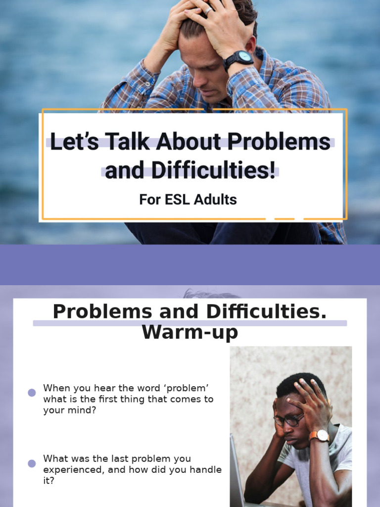 Lets Talk About Problems and Difficulties Lesson Adults b1 | PDF | Idiom