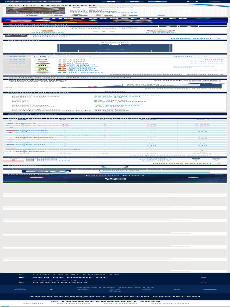 Victor Osimhen - Oyuncu Profili 2425 Transfermarkt | PDF