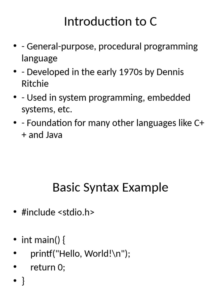 C Intro For Students | PDF
