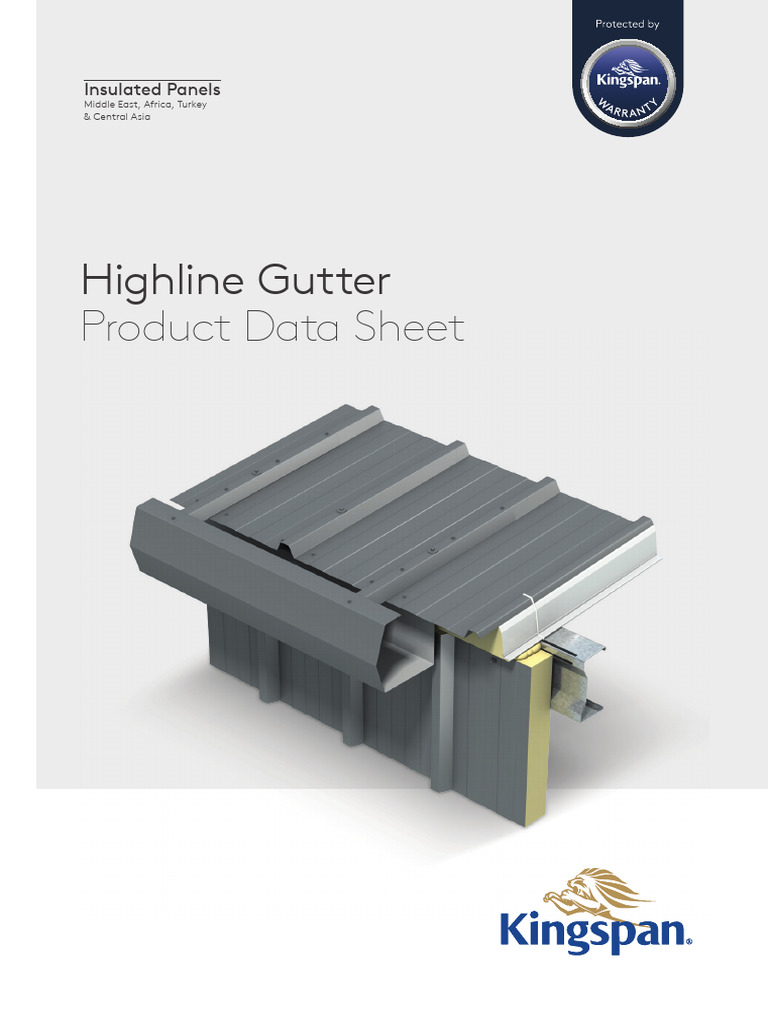 Kingspan Highline Gutter Data Sheet en Uae | PDF | Sheet Metal | Aluminium