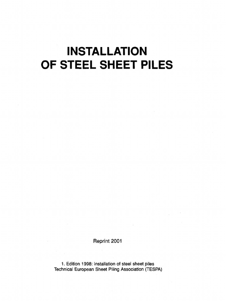 Sheet Piles Installation Manual | PDF