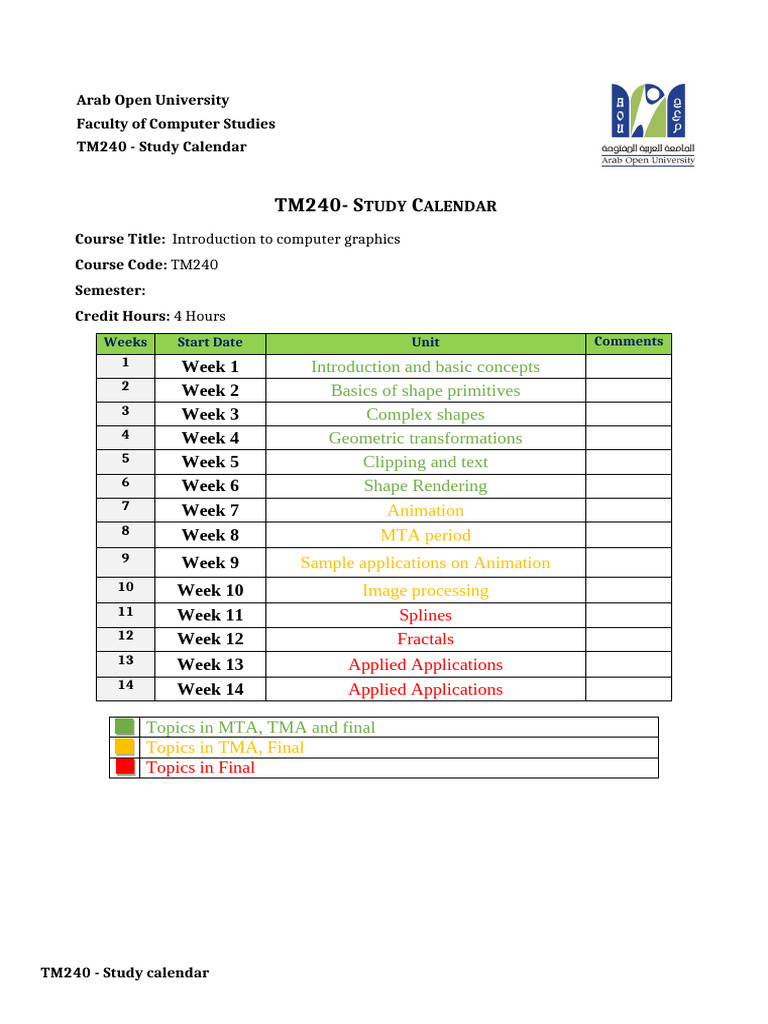 Tm240 Calendar Pdf