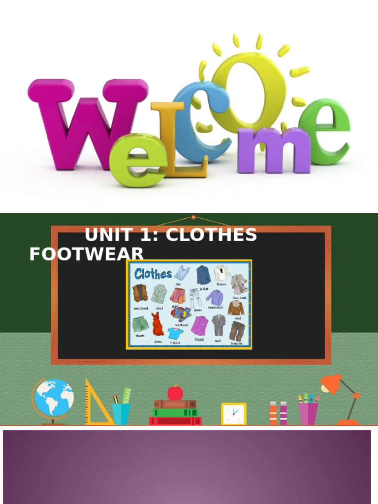 Unit 1. Clothes Footwear | PDF