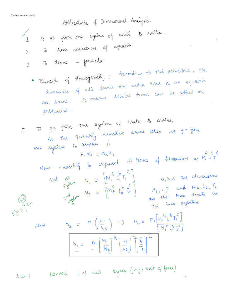 Dimensional Analysis | PDF