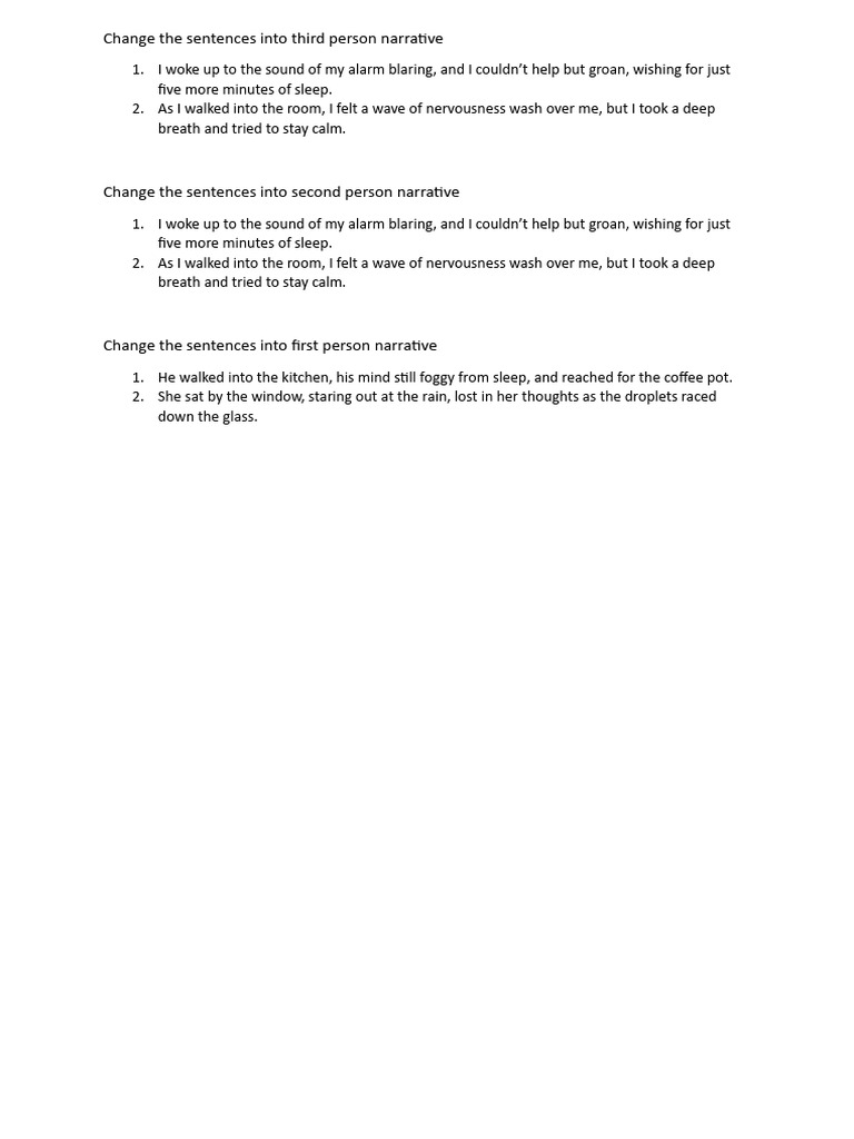 1,2,3 Person Narrative | PDF