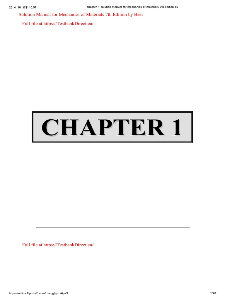 Chapter 1 Solution Manual for Mechanics of Materials 7th Edition By | PDF