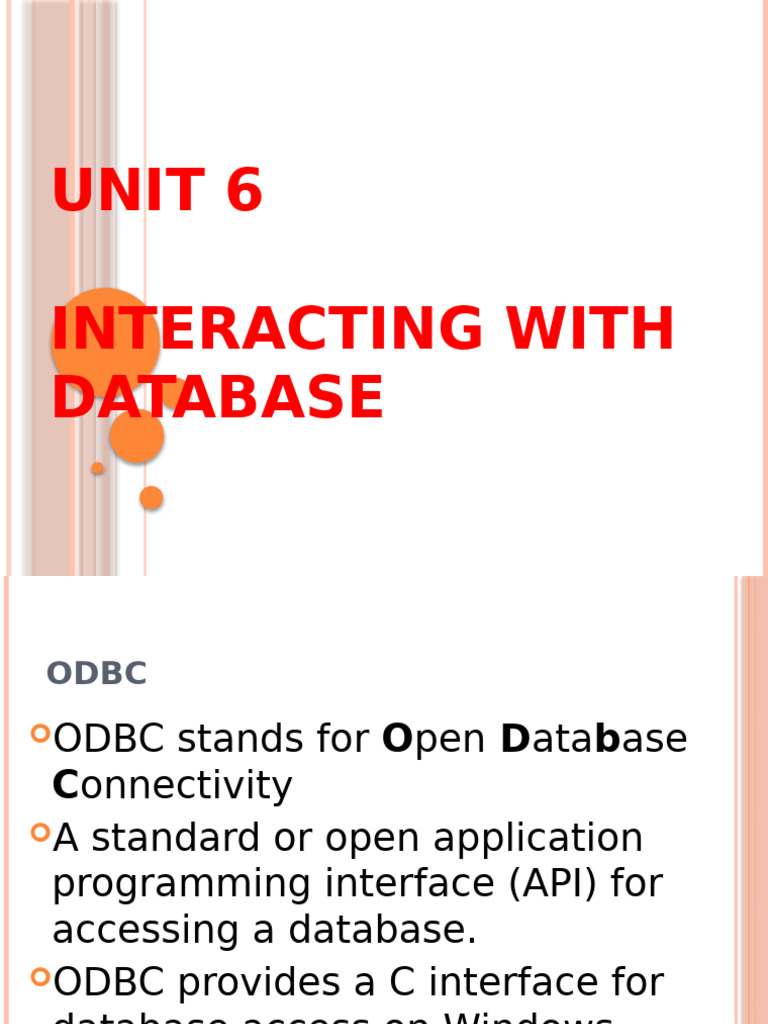 Database Connectivity with JDBC and ODBC | PDF | Data Management | Information Technology