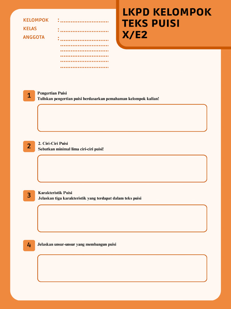 LKPD Teks Puisi Pertemuan 1 | PDF