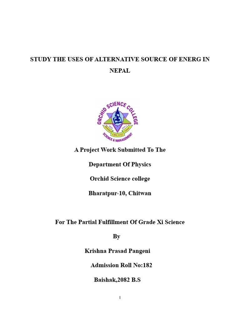 Alternative Energy Sources in Nepal | PDF | Renewable Energy | Energy ...