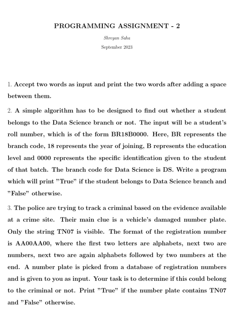 PROGRAMMING_ASSIGNMENT_2 | PDF