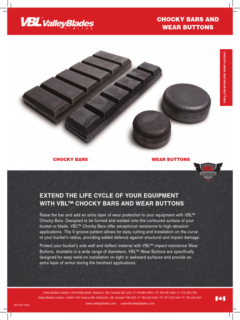 VBL™ Chocky Bars & Wear Buttons Guide | PDF | Industrial Processes ...