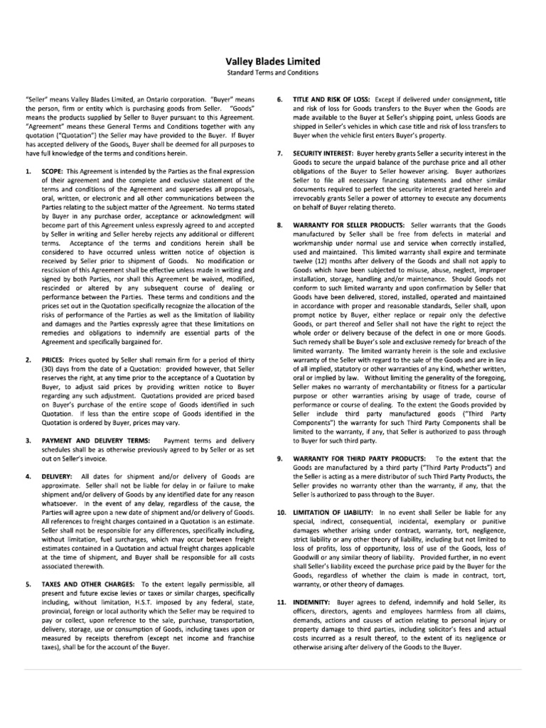 Warranty VBL Products | PDF