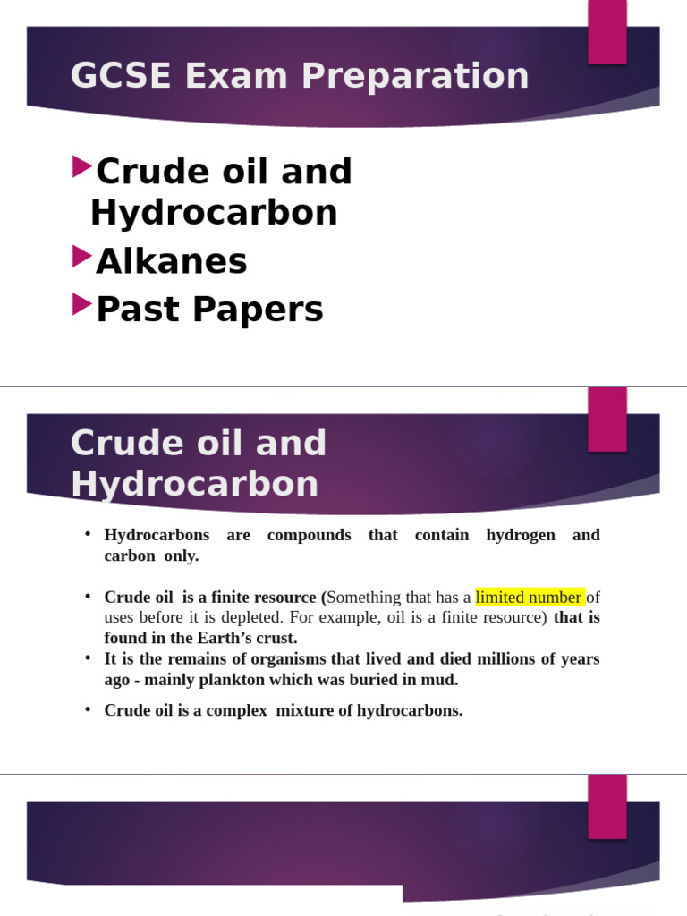 GCSE Hydrocarbons and Alkanes Guide | PDF | Cracking (Chemistry ...