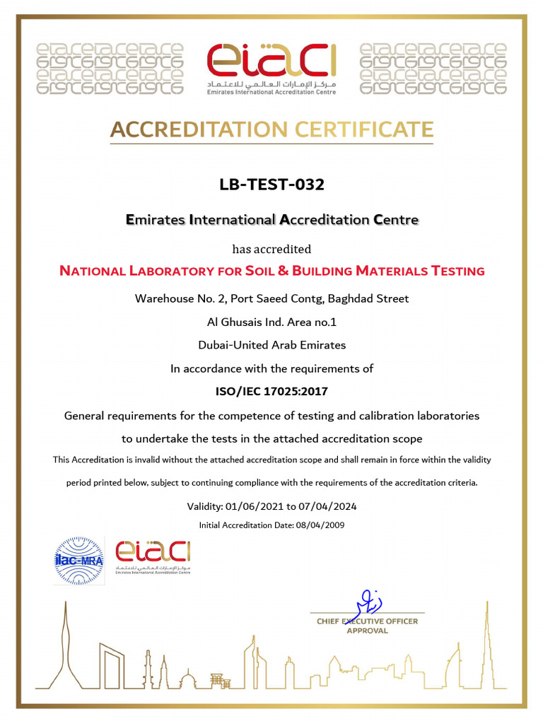 National Laboratory For Soil & Building Materials Testing LB-TEST-032 ...