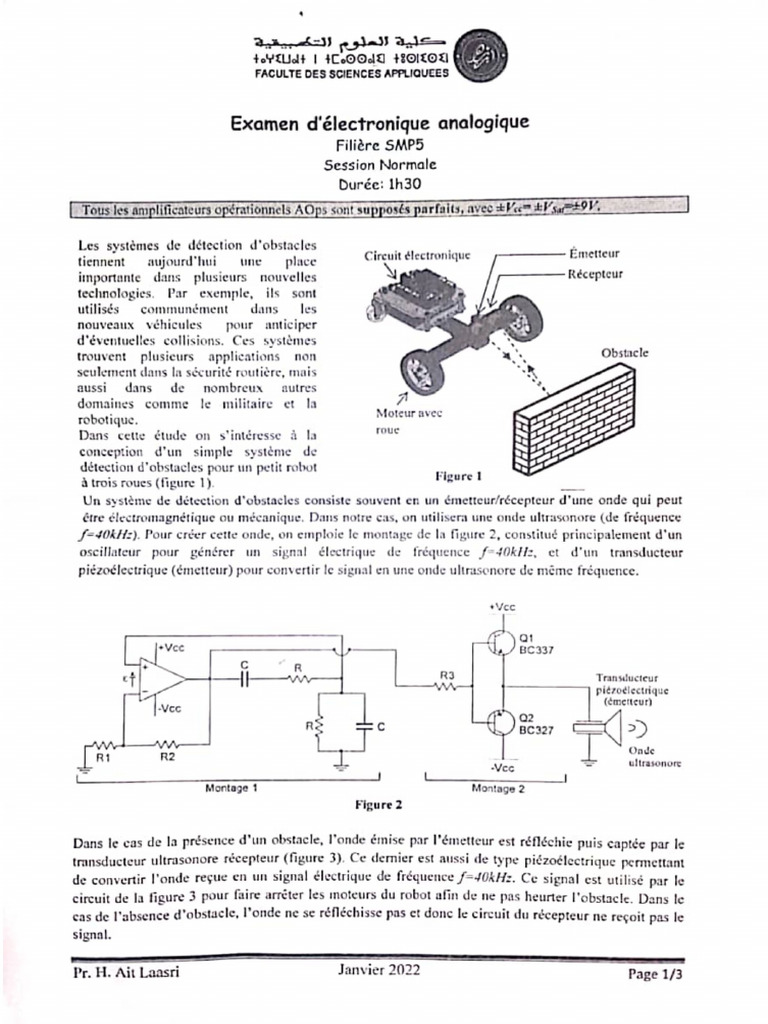 Examen Normale 2022 Électronique Analogique Smp5 | PDF