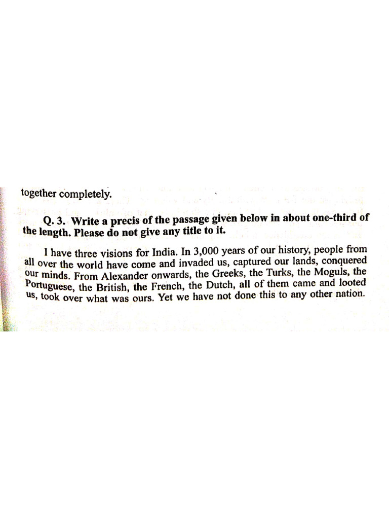 Precis Writing Model Answer | PDF