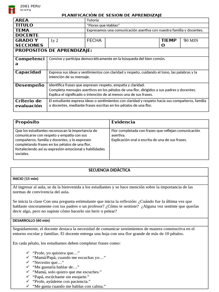1 y 2 Flores Que Hablan | PDF | Enseñando | Comunicación