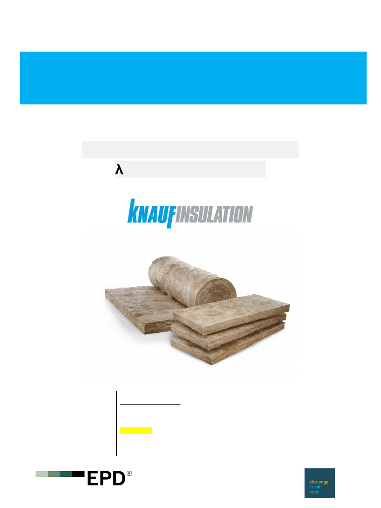 Knauf Insulation Glass Mineral Wool Insulation EPD | PDF | Building ...