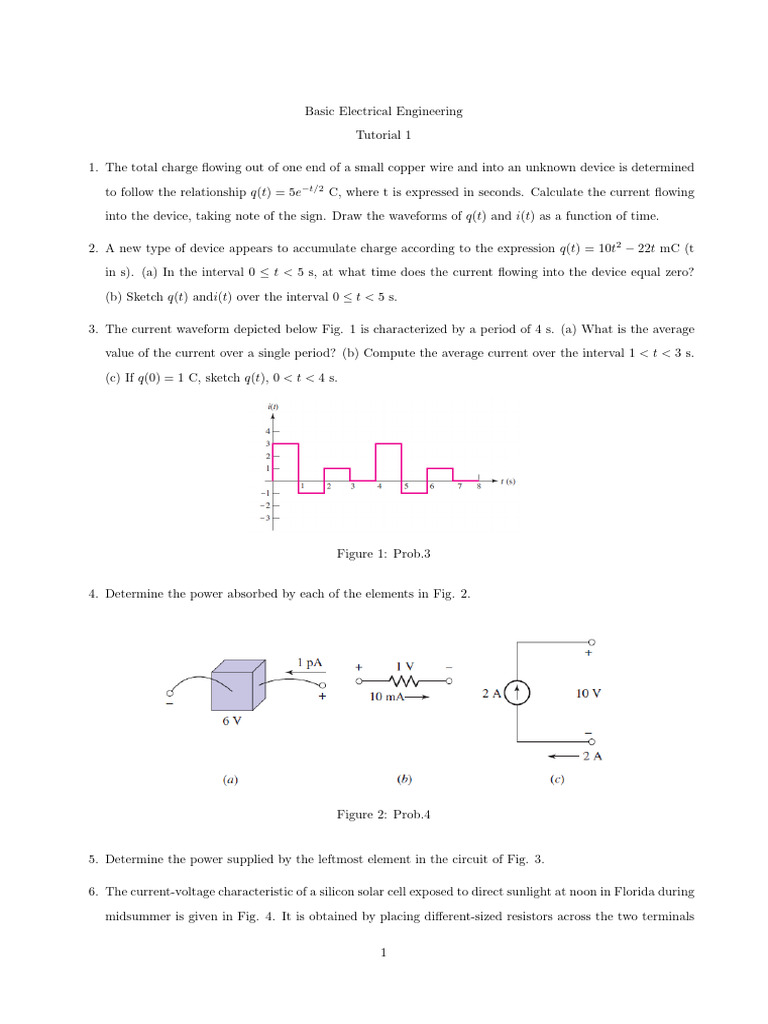 Electrical Engineering Charge and Current Analysis | PDF | Electrical ...