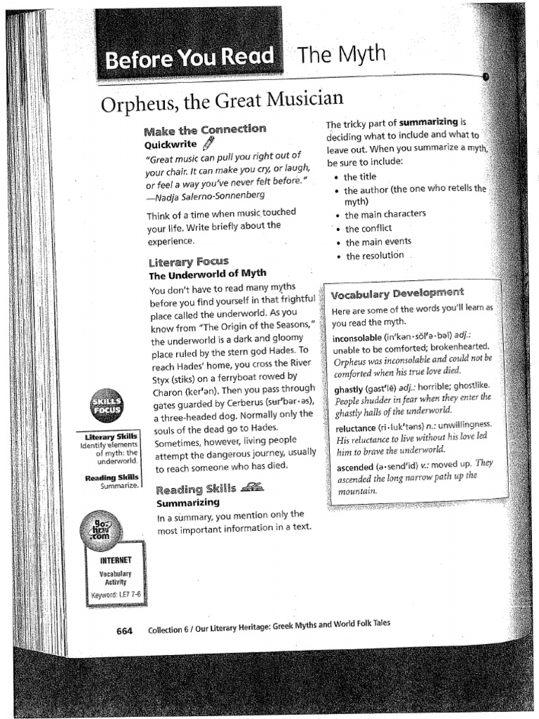 Orpheus The Great Musician | PDF