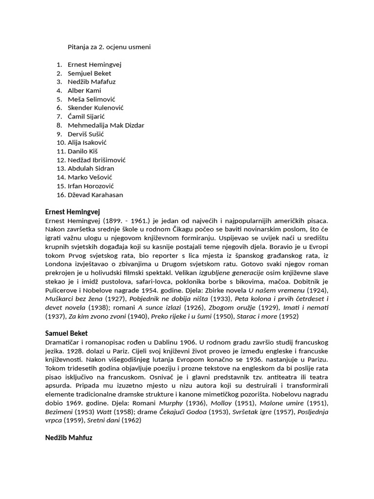 Pisci - 2. Ocjena I Test - 4. Razredi | PDF